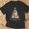All Booked For Christmas Book Christmas Tree Lights Bookish TShirt ...
