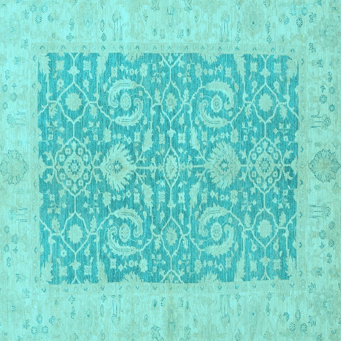 Ahgly Company Indoor Square Oriental Light Blue Traditional Area Rugs ...