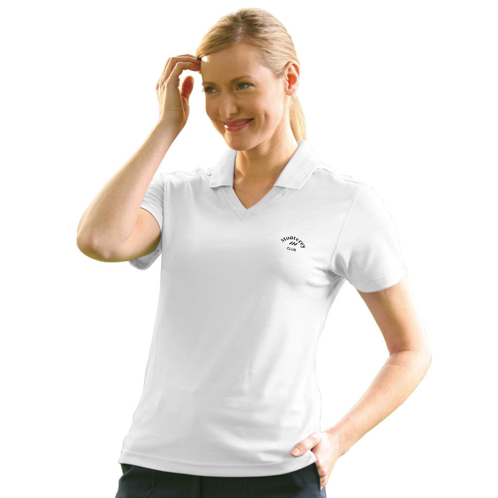 Monterey Club Women's Jacquard Texture Solid Golf Polo Shirt #2067 ...