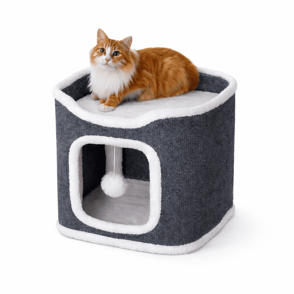 Click here for Exenoray Dark Grey Single-Level Indoor Cat House C... prices