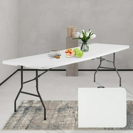 Emma Oliver 4 Foot Round Bi Fold Granite White Plastic Folding Table with Handle and Home Legs Walmart