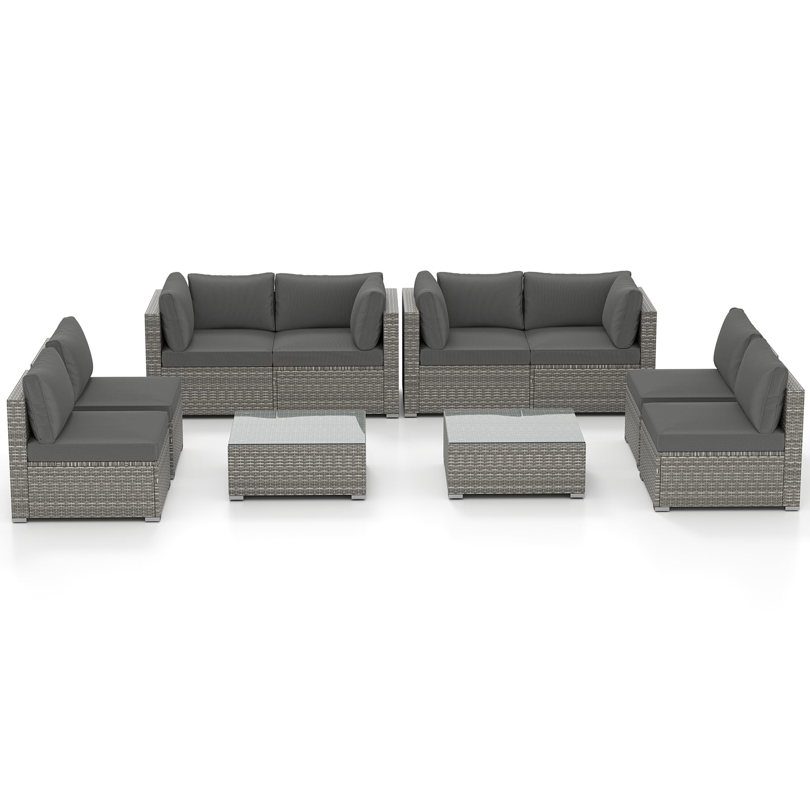 Click here for Gymax 10pcs Sectional Sofa Couch Pe Rattan Convers... prices