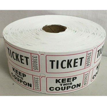 Indiana Ticket Company 56759 Raffle Tickets, (4 Rolls of 2000 Double ...