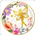 HOME & HOOPLA Fairy Party Supplies - Enchanted Floral Metallic Gold ...
