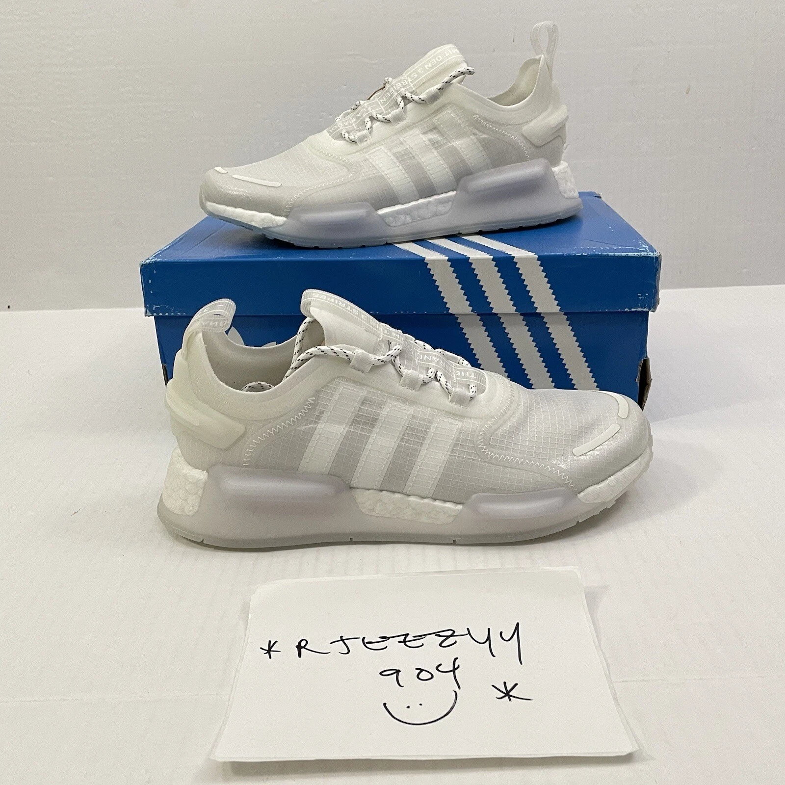 $160 Mens Size 8 | Ad-id-as NMD V3 Triple White Running Sneakers Shoes ...
