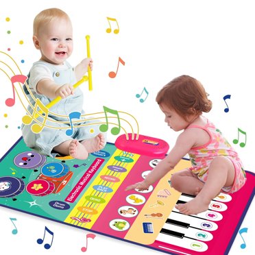 Totowood Musical Infant Learning Tunes Elephant Toy, Light Up Piano ...