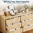6 Drawer Dresser 47.2In Wide Boho Chest with Crystal Knobs Storage for ...