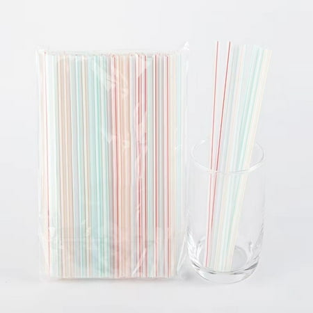 Dinohhi Disposable pull-up beverage straw Color strip plastic straw ...