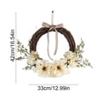Artificial Wreath for Door or Wall | 13 Inch Rattan Wreath with ...
