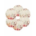 13 Inch Round Placemats Set of 6, Red Orange Floral Fall Non Slip Heat ...
