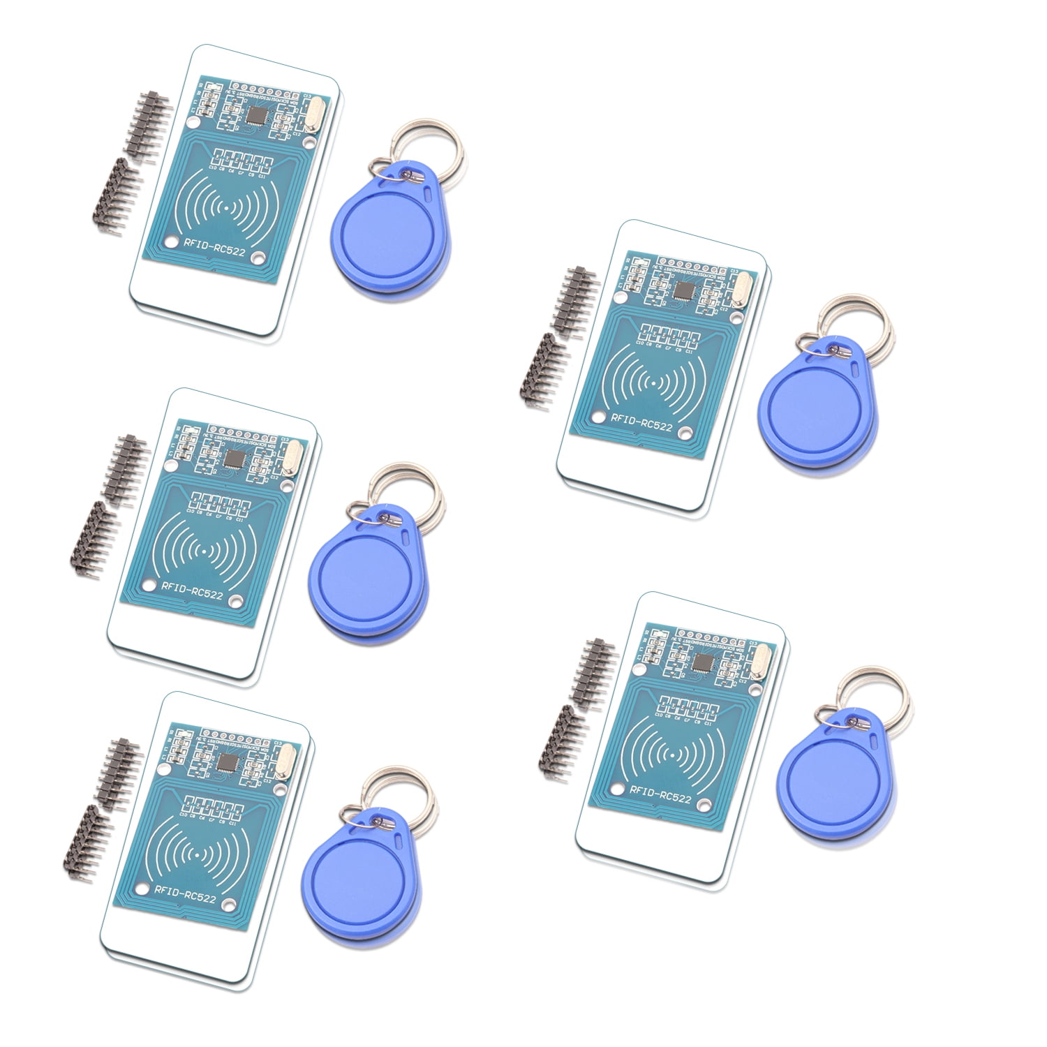 5pcs RFID Kit RFID RC522 IC Card 13.56MHz Sensor Module with S50 White ...