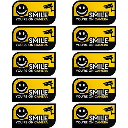 UV Resistant No Fade Security CCTV Warning Sticker | 10 Pack Smile ...