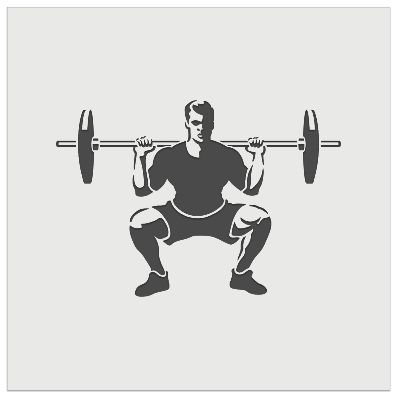 Squat Weightlifting Exercise Workout Gym DIY Cookie Wall Craft Stencil ...