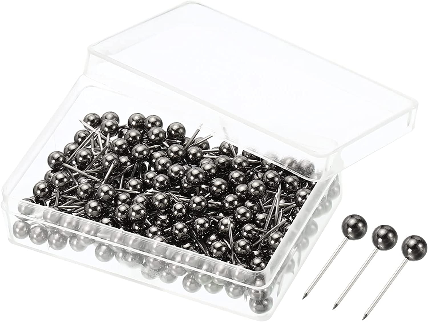 Push Pins, 200 Pack Round Head Map Tacks Thumb Steel Point for World ...