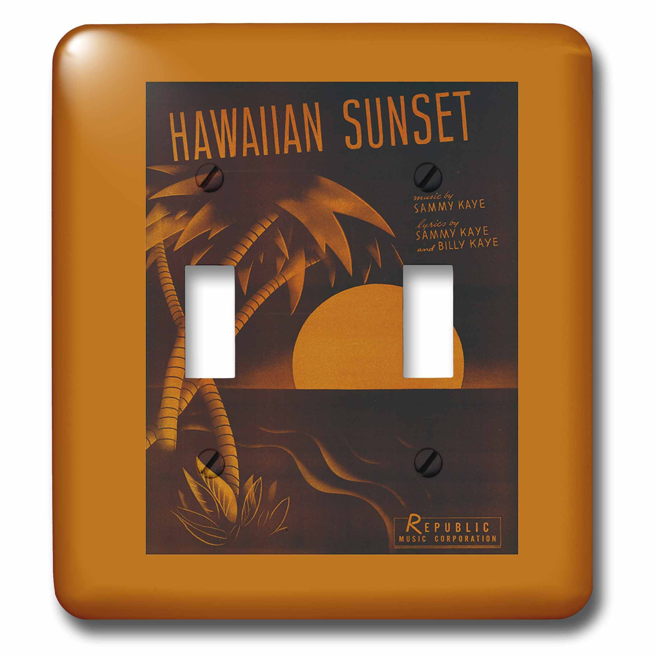 Hawaiian Sunset Tropical Sunset with Palm Tree double toggle switch lsp ...