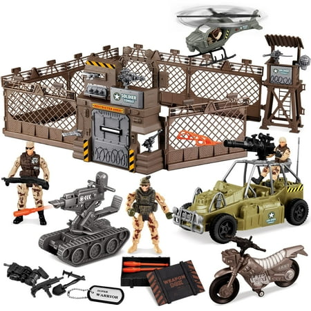 JOYIN Military Base Toys Set Including Military Base, Military Vehicles ...