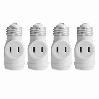TWDRTDD, UL Listed E26 to 2 Polarized Outlet Socket Adapter, Black ...