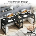 "TribeSigns 78.7"" Two Person Office Desk with Storage, Computer ...