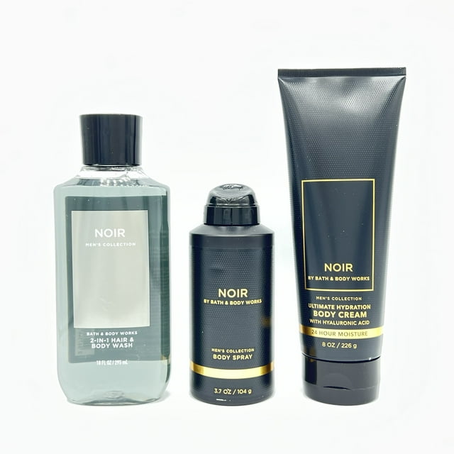 Bath & Body Works Noir Men's 2-in-1 Body Wash, Body Spray & Body Cream ...