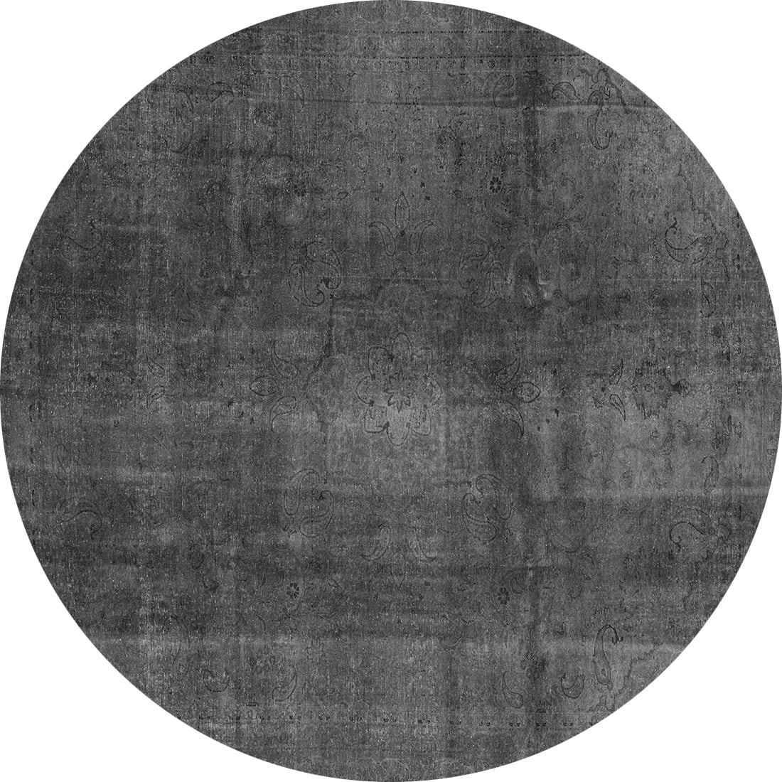 Ahgly Company Indoor Round Abstract Gray Modern Area Rugs, 6' Round ...