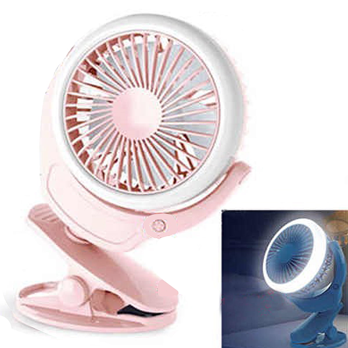 USB Portable Clip Fan Light Up LED Cool Beach Abanico Portatil Cooling ...