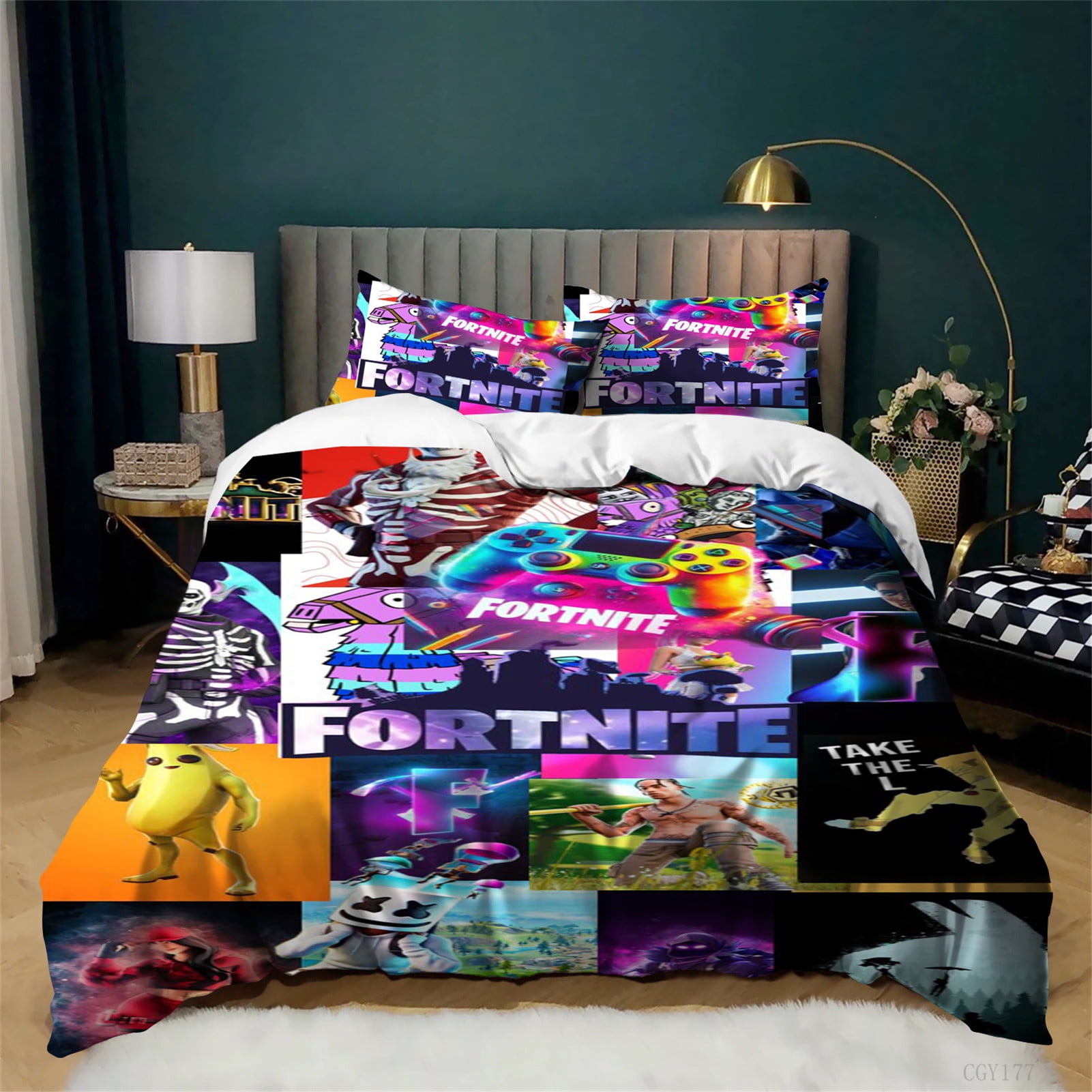 Click here for Rilin Fortnite Duvet Cover Set Full Size Super Sof... prices