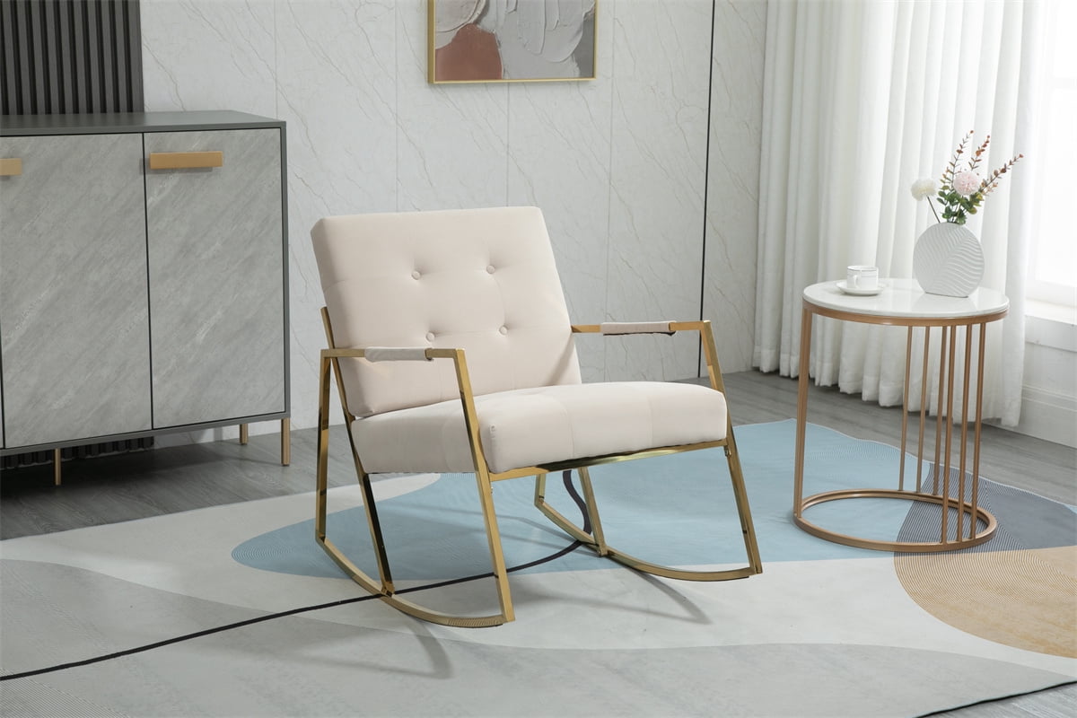 ARCTICSCORPION Accent Chair, Leisure Rocking Chair with Stainless Steel ...