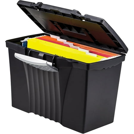 Storex Portable File Storage Box with Organizer Lid, Letter/Legal Size ...