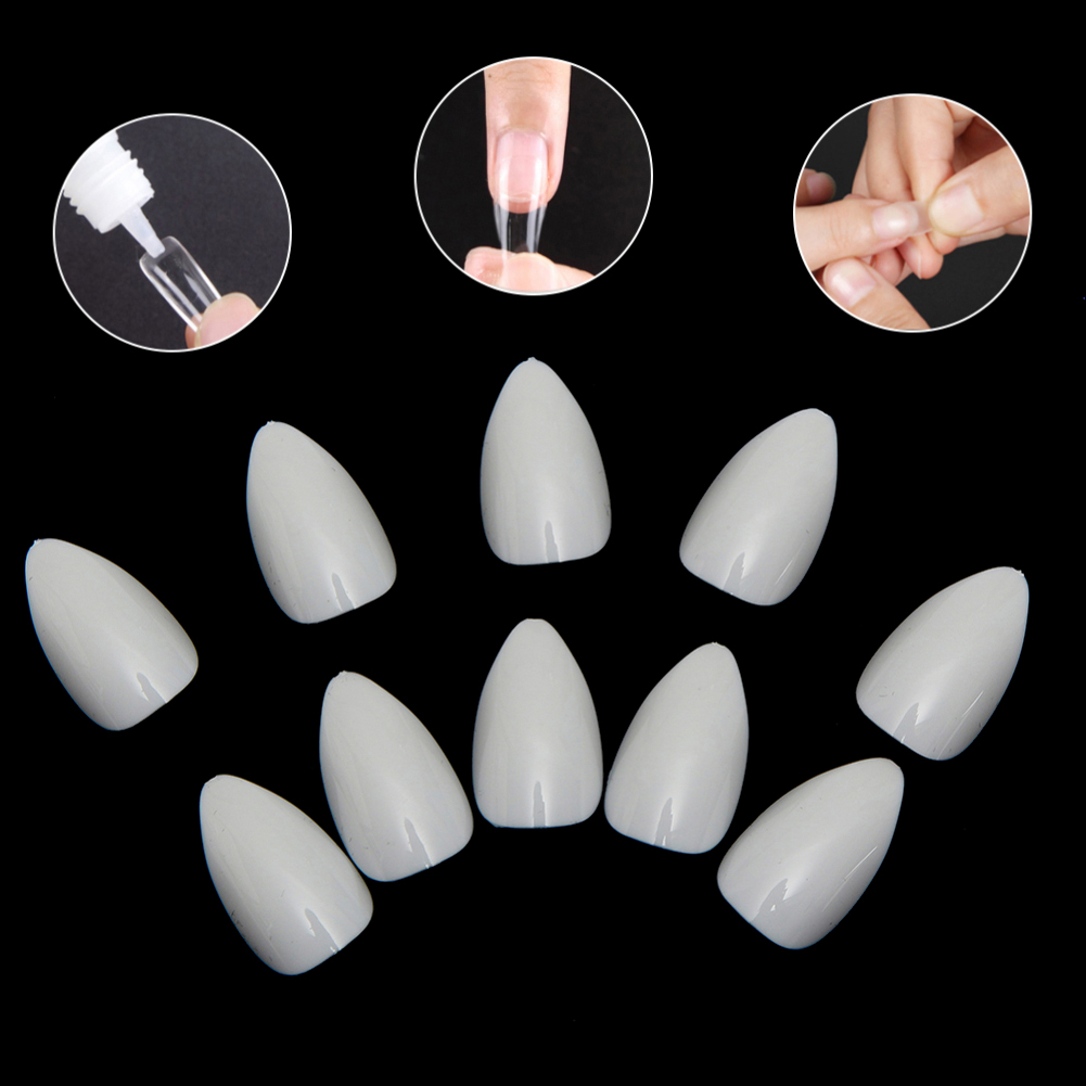 Aofa 500Pcs Almond Oval Pointy False Fake Nail Tips DIY Art Manicure ...