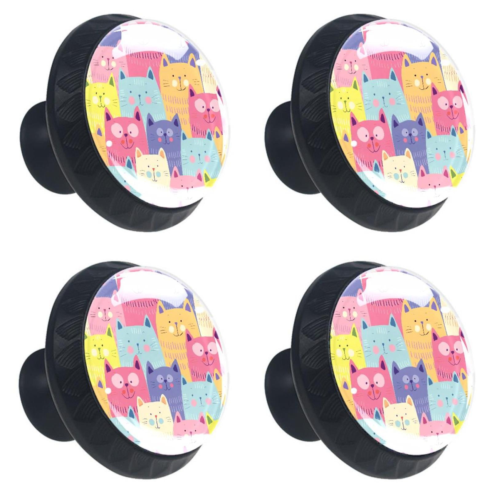 4 Pcs Cats Kitty Knobs for Kitchen Cabinet Cupboard Dresser Bookcase ...