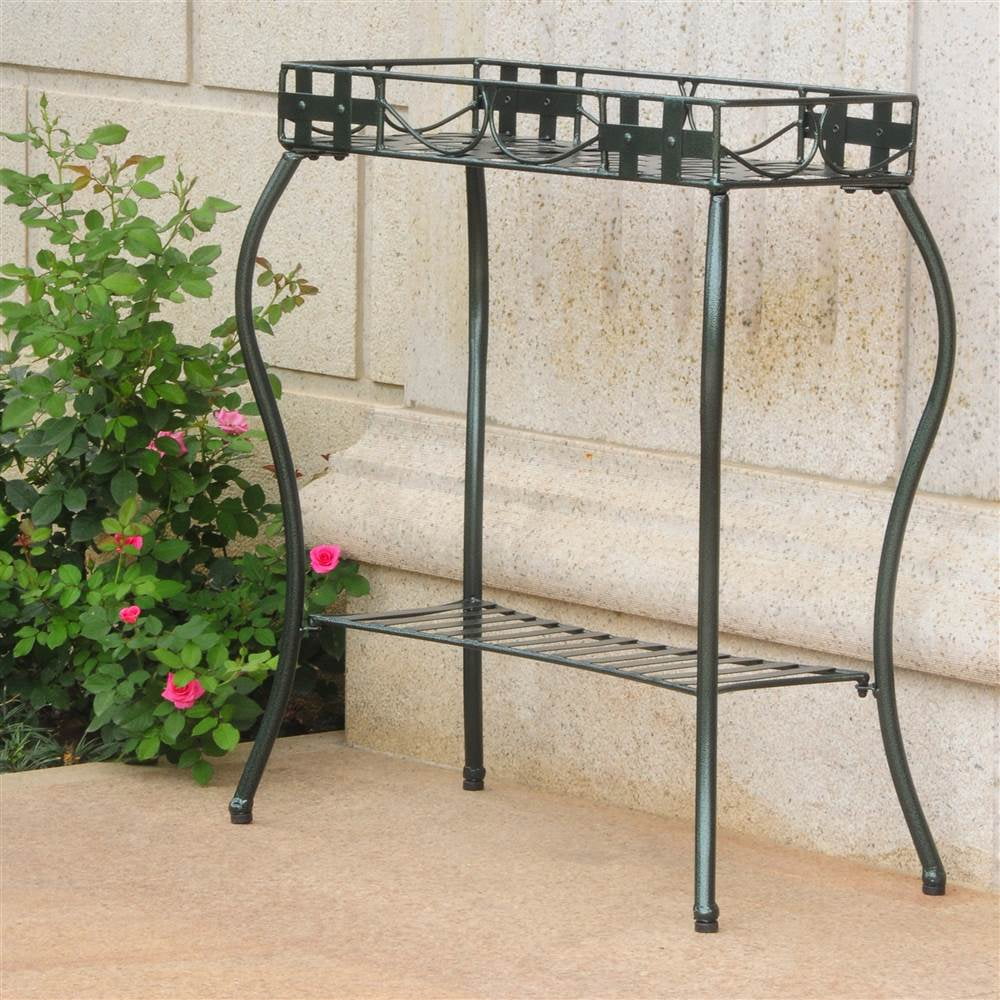 2-Tier Patio Plant Stand in Verdigris - Walmart.com - Walmart.com