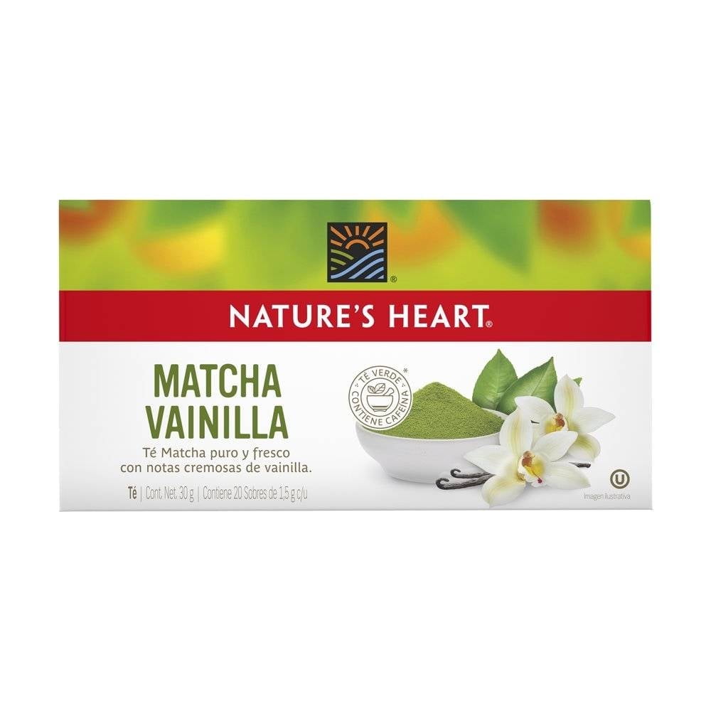 Té matcha Nature's Heart vainilla 20 sobres de 1.5 g c/u | Walmart en línea