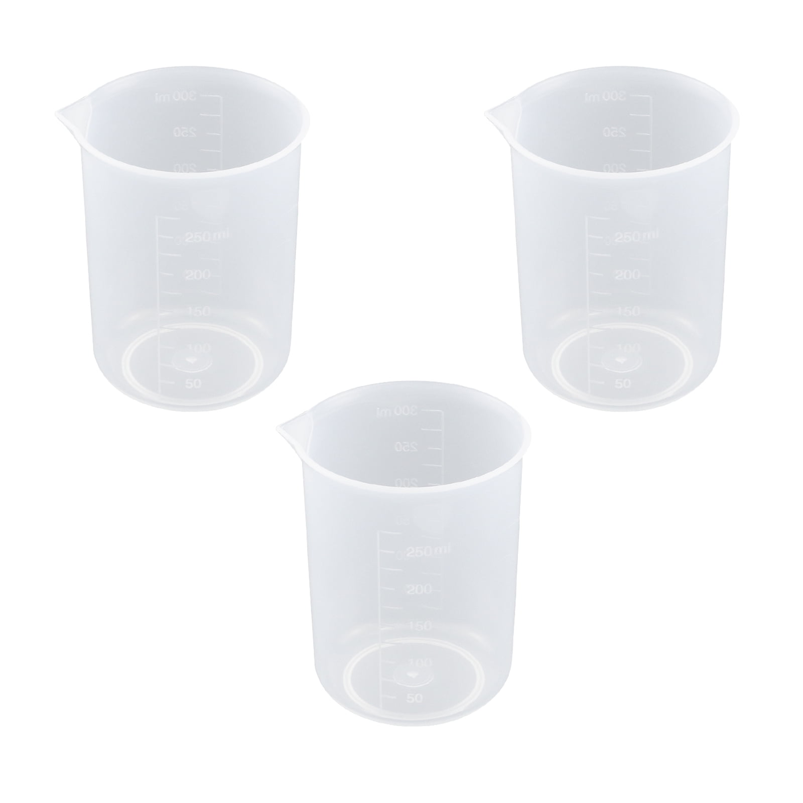 LC LICTOP 3Pcs Plastic Beaker Cups Chemical Transparent Measuring Cups ...