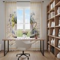 Blue Flowers Sheer Curtains for Living Room Bedroom, Vintage Tea Cups ...