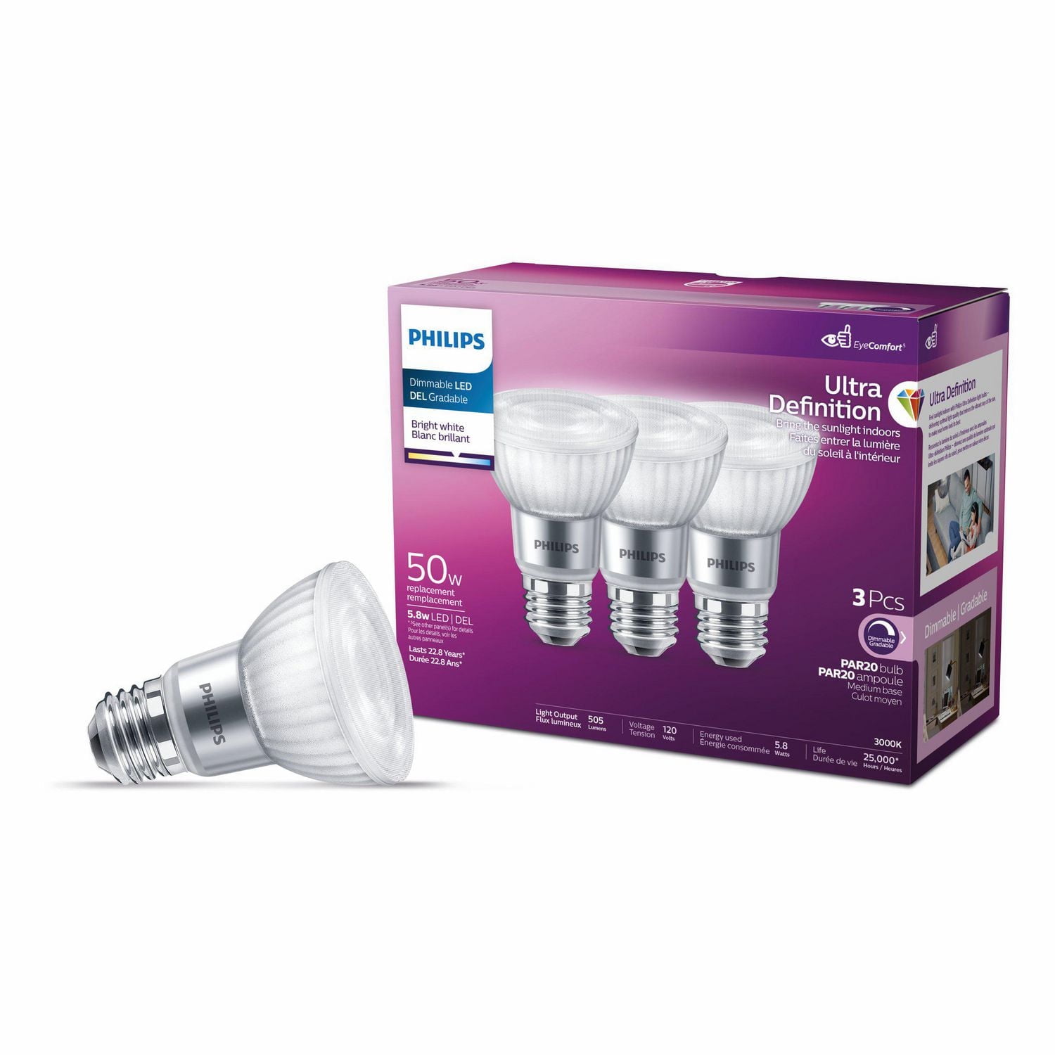 Click here for Philips 5.5w 50w Par20 Medium Base Ultra High Defi... prices