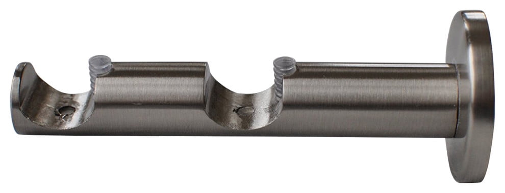 Urbanest Zinc Cast Double Rod Bracket 3/4" Rod, Brushed Steel, Set of 2 ...