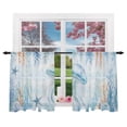 Blue Jellyfish Sheer Curtains for Living Room Bedroom, Nautical Coastal ...