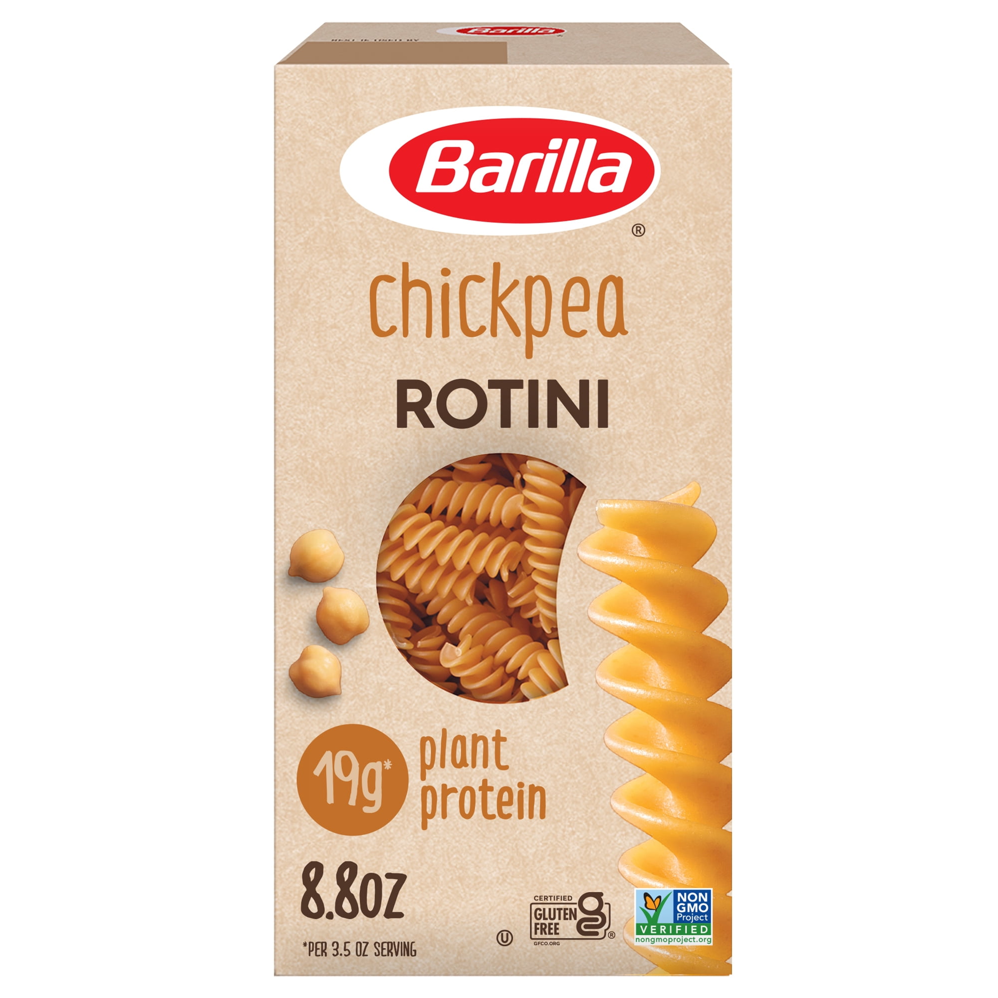 Barilla Gluten Free Chickpea Rotini Plant Based Pasta, 8.8 oz - Walmart.com