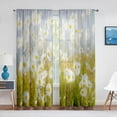 White Daisies Beautiful Spring Floral Sheer Curtain for Living Room ...
