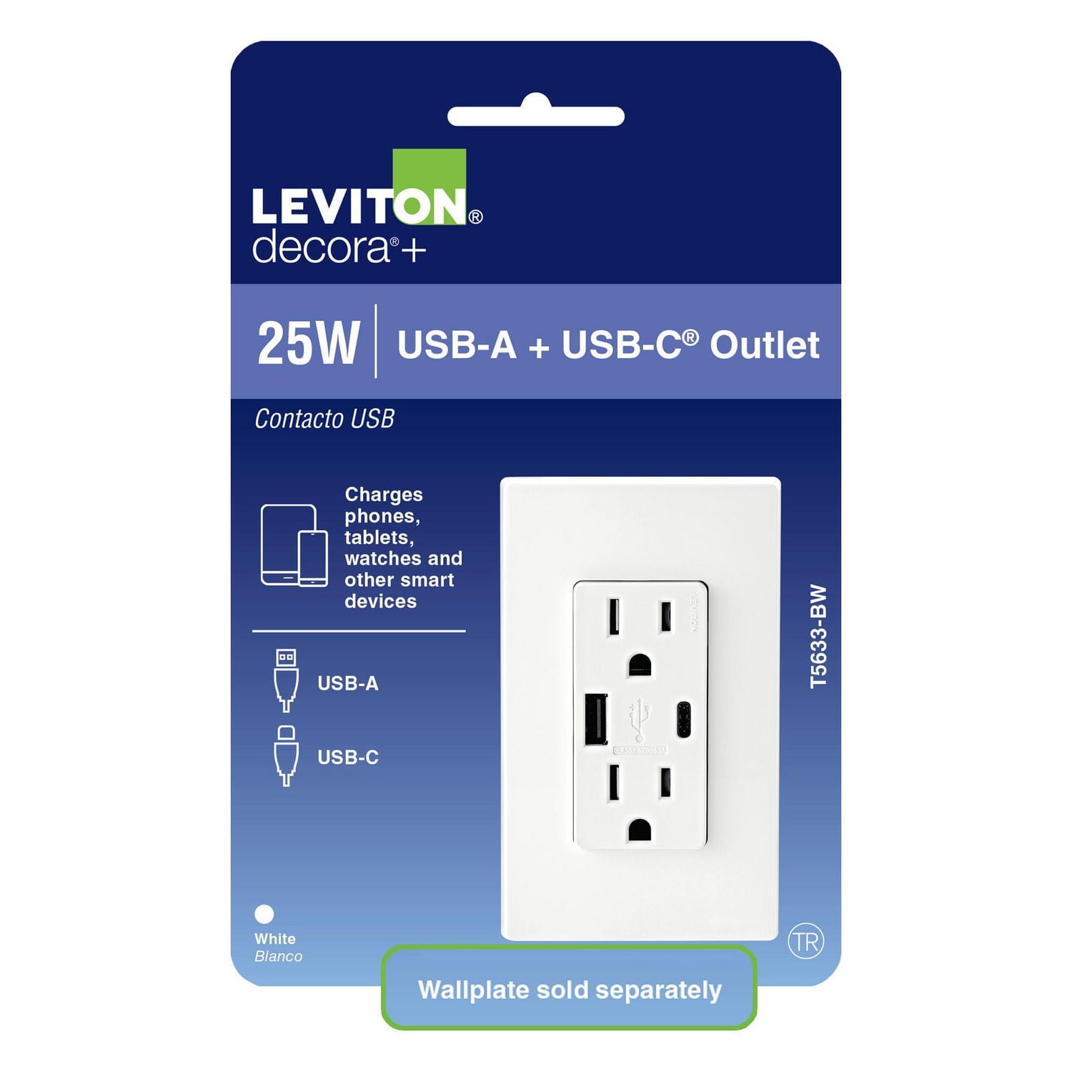 Click here for Leviton Decora Usb Charger Type A/C Tamper-Resista... prices