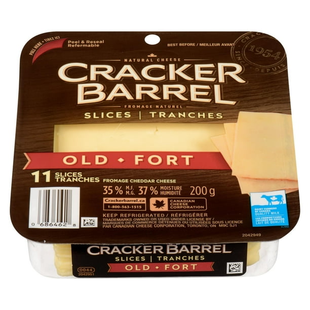 Cracker Barrel Old White Cheddar Cheese Slices, 11 Slices - Walmart.ca