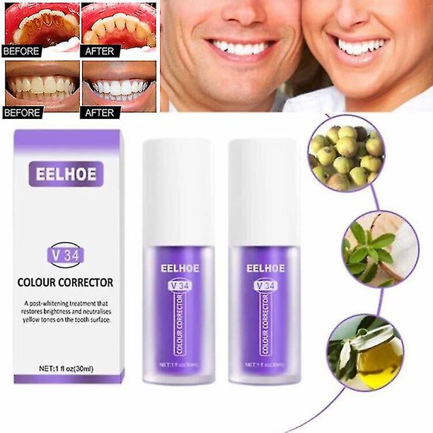 2-Pack V34 Whitening Toothpaste Reduces Yellowing For Teeth Cleaning ...
