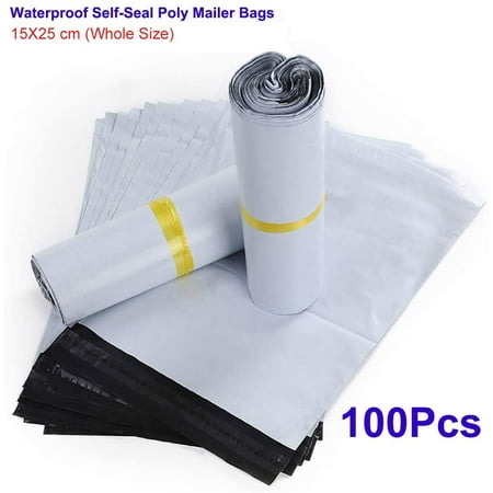 100 Packs Waterproof White Poly Mailers Self Sealing Envelopes Mailers ...
