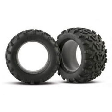 Traxxas 3771X Tires & Wheels 2.8 RXT Black & Satin Wheels, Ribbed Tires ...