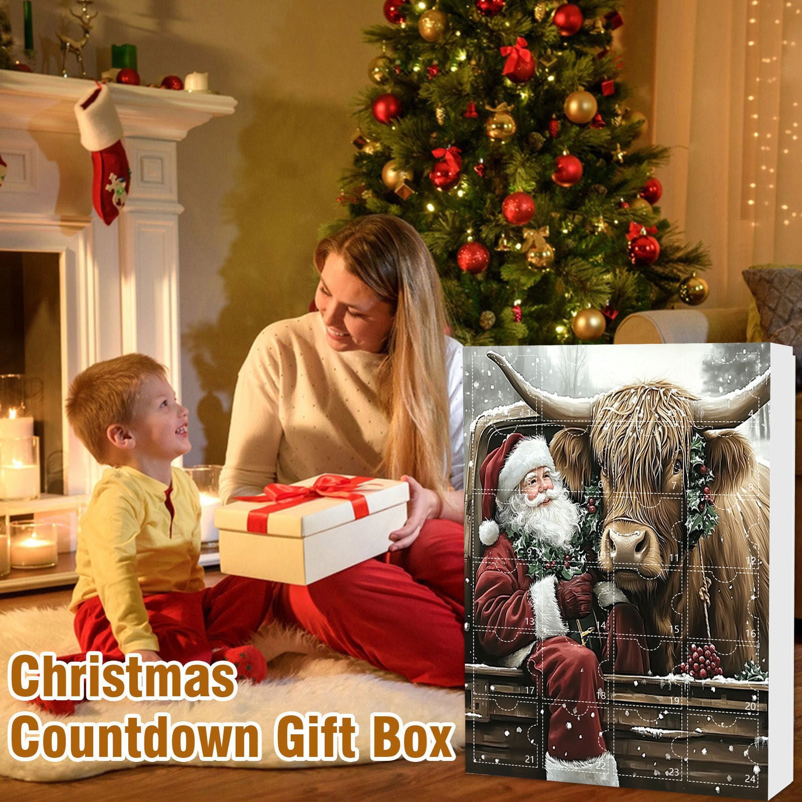 2025 Holiday Advent Calendar Set Festive Home Collectible Cow Figure ...