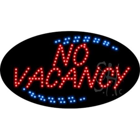 Blue Border Red No Vacancy Animated LED Sign - 15 x 27 x 1 in ...