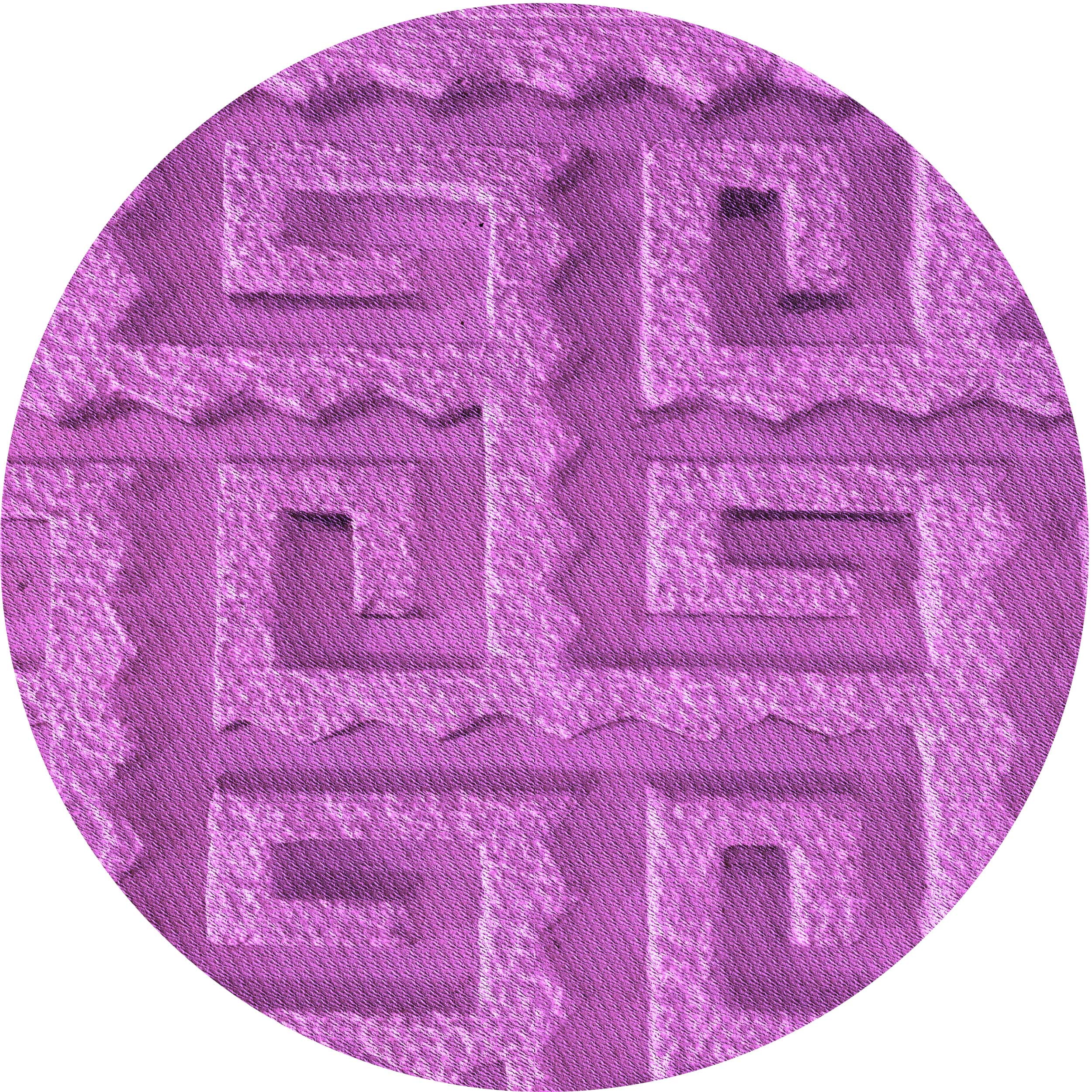 Ahgly Company Indoor Round Patterned Bright Neon Pink Purple Area Rugs ...