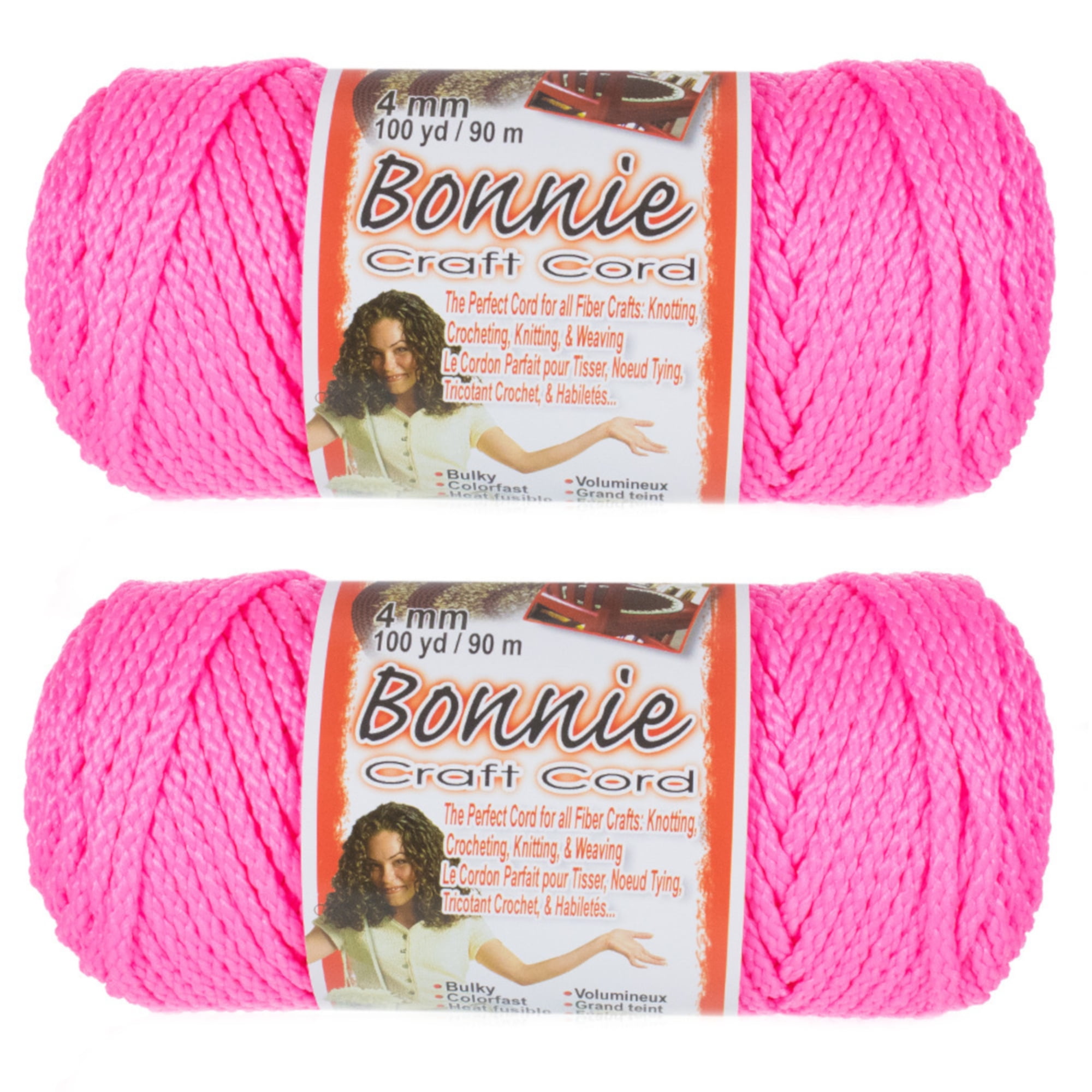 2 Pack Bonnie Macrame Cord - 4mm - 100 yd Lengths - Various Colors ...
