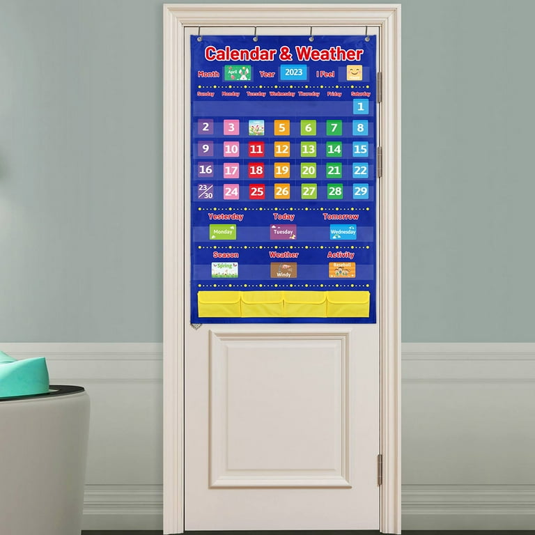 School Calendar Bee Happy Pocket Chart Calendar Kit | Weather Display ...