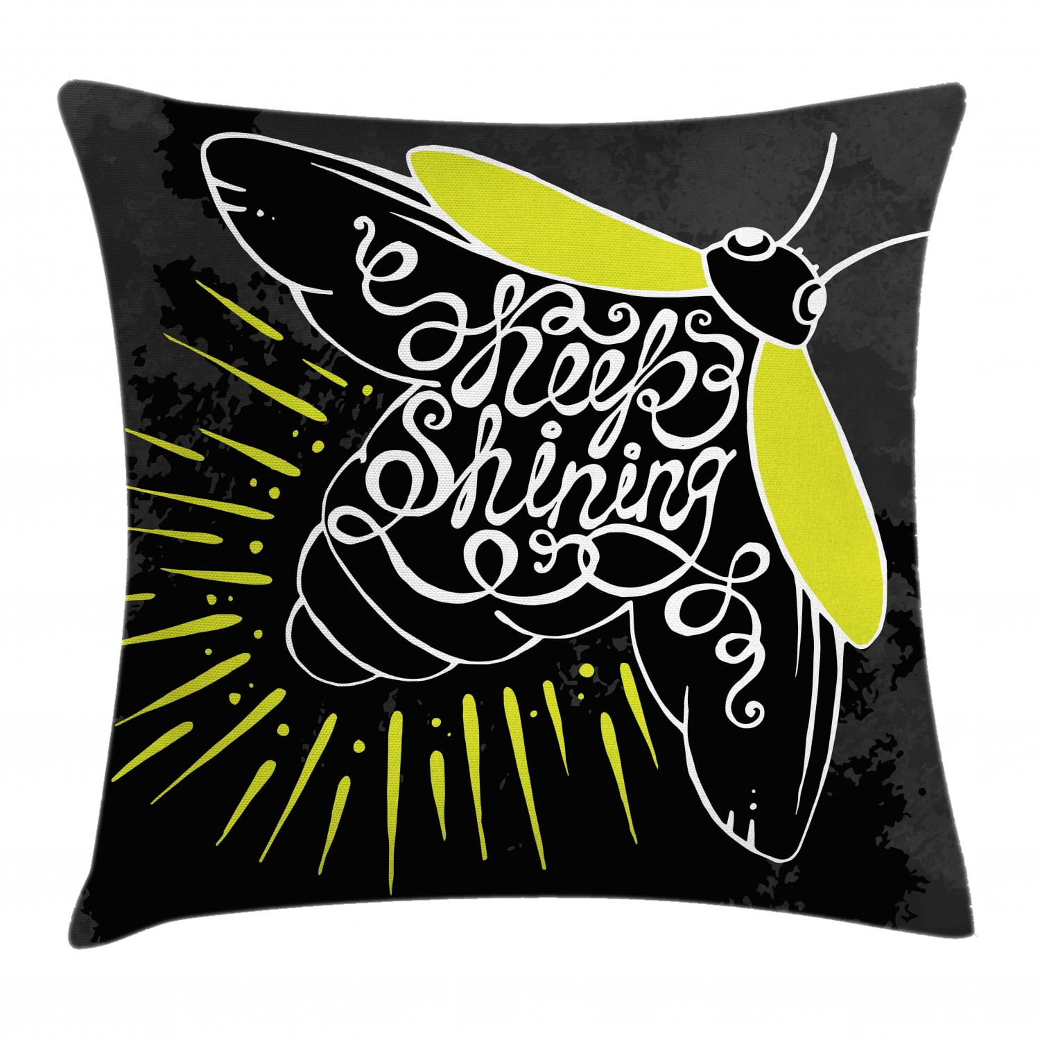 Firefly Throw Pillow Cushion Cover, Beetle with Keep Shining ...